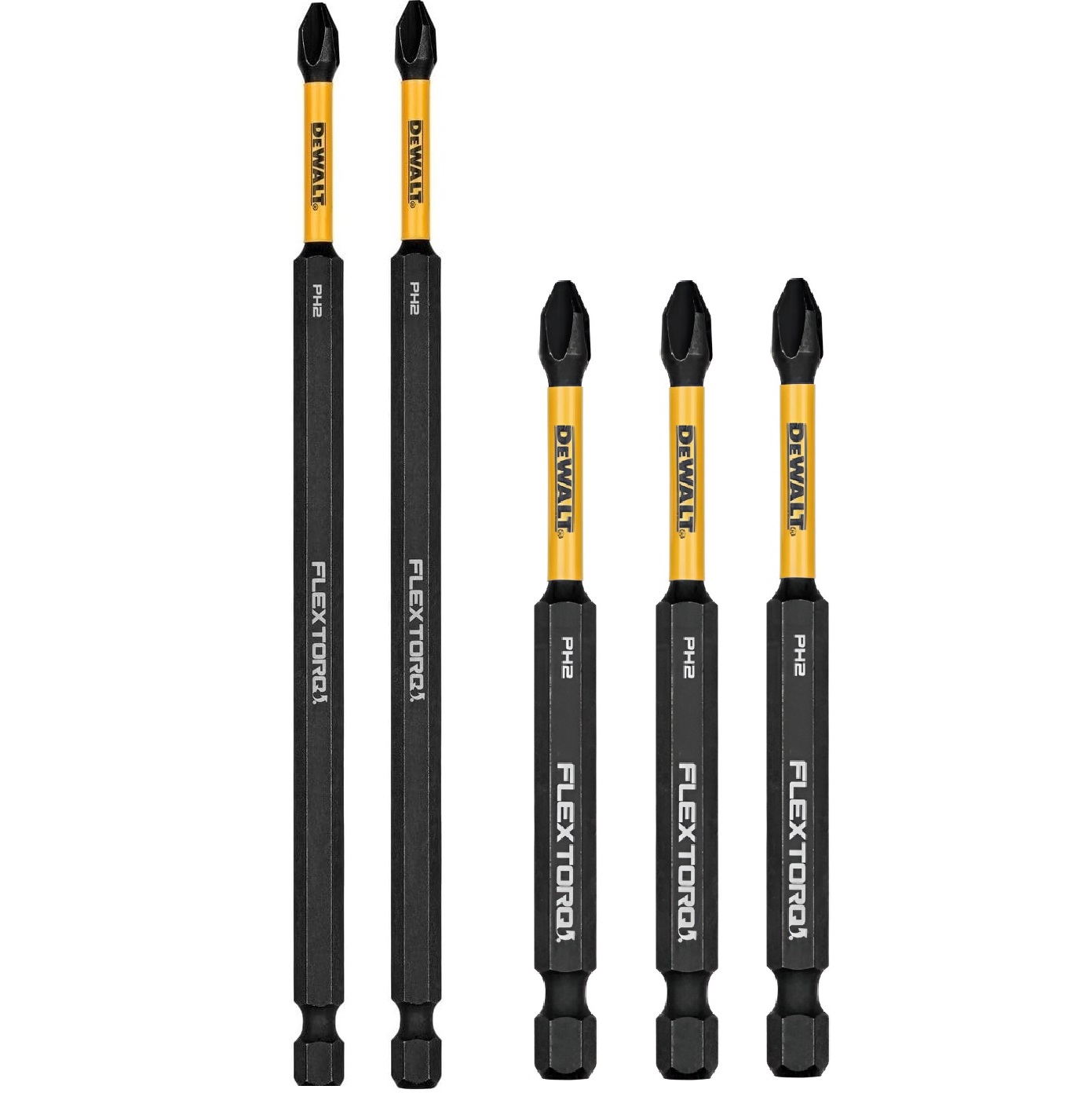 KIT PONTAS BIT PHILIPS PH2 FLEXTORQ 150mm e 89mm DEWALT - Facilita ...