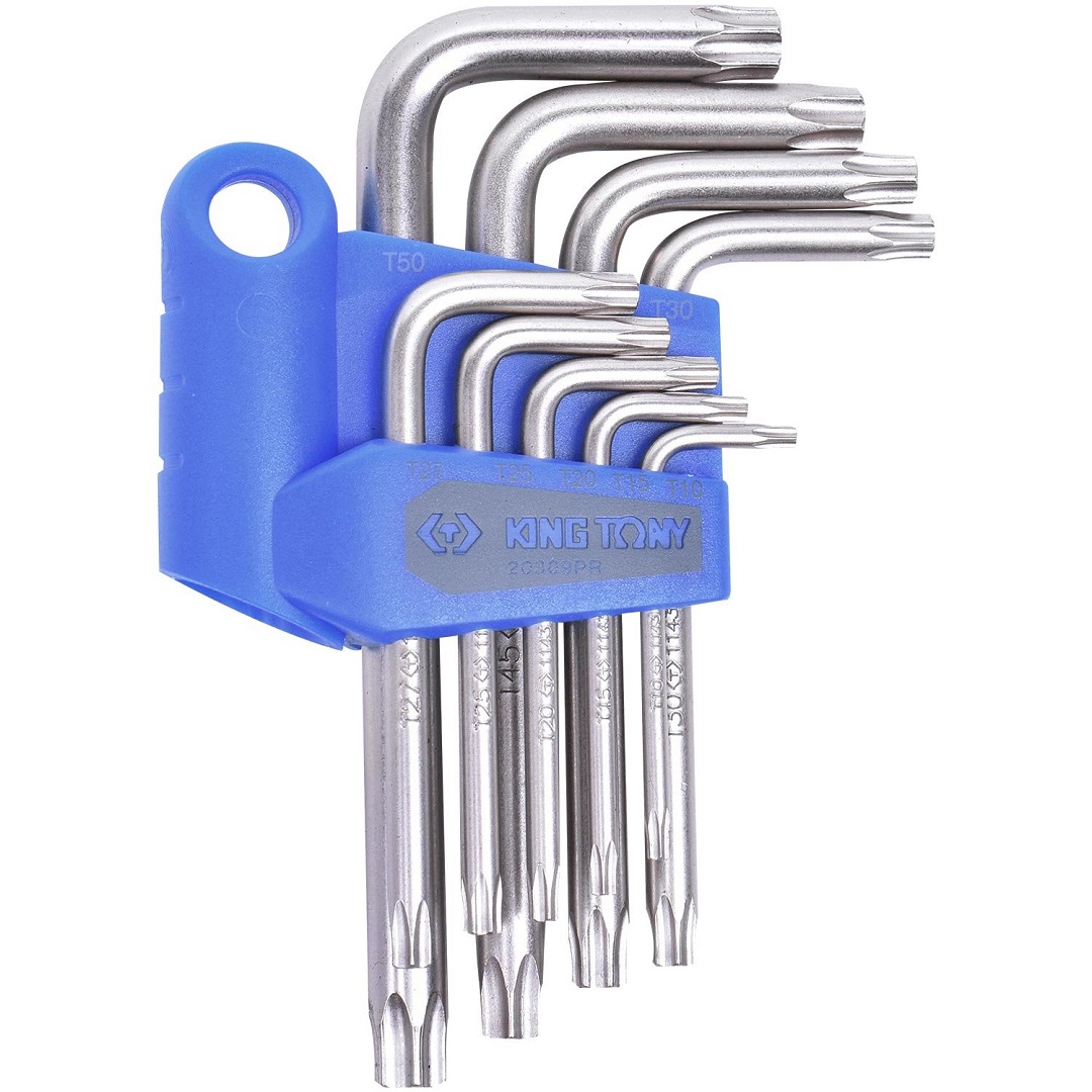 Jogo de Chave L Torx T10 a T50 COM 09 PEÇAS 20309PR KING TONY