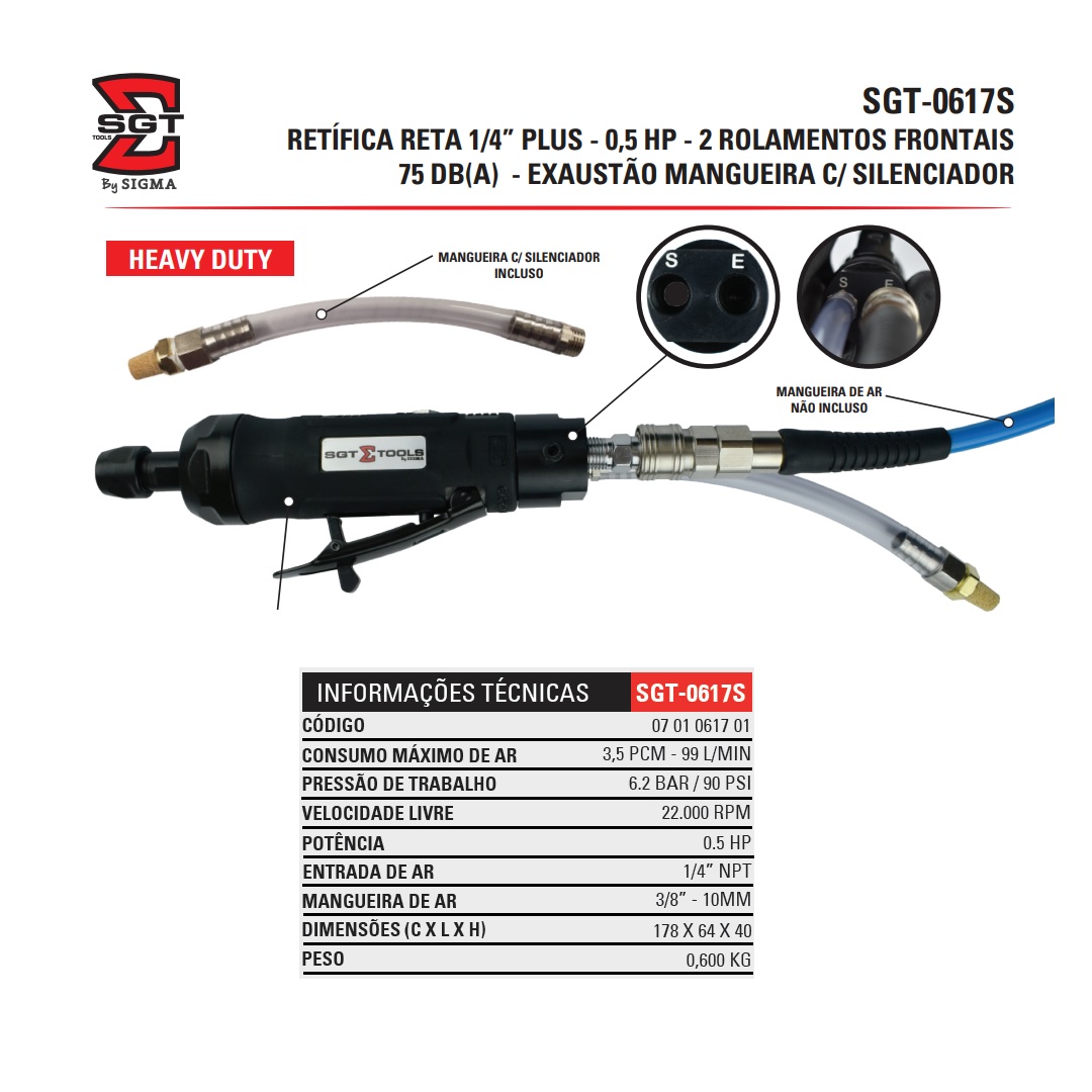 RETÍFICA 1/4” 0,5HP P/ RECAPAGEM DE PNEUS SGT-0617S SIGMA - Facilita ...